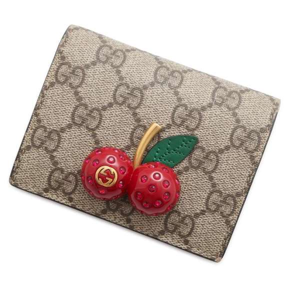 Gucci | Bags | Gucci Card Case Guccisima Signature Cherry Wallet Red ...